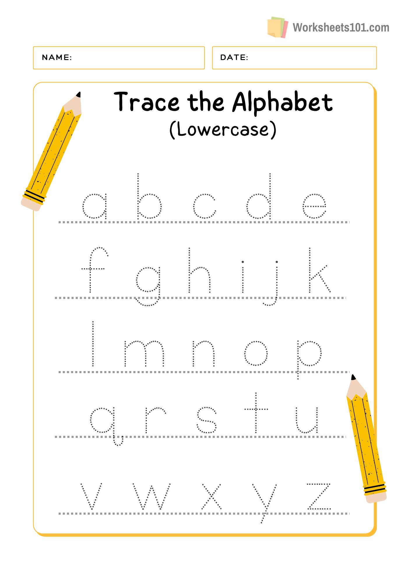 Alphabet and Letter Tracing Worksheets - Worksheets101